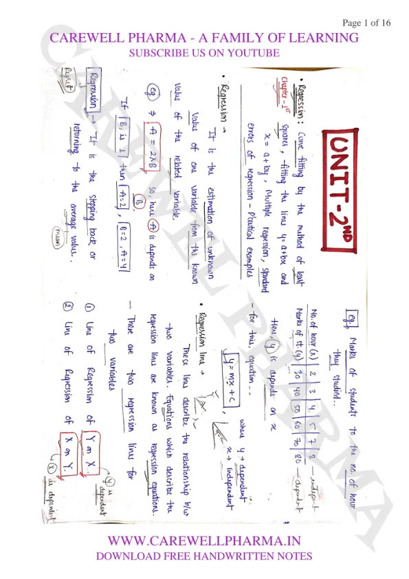 Unit 2 - Biostatistics And Research Methodology - 8th Semester - B ...