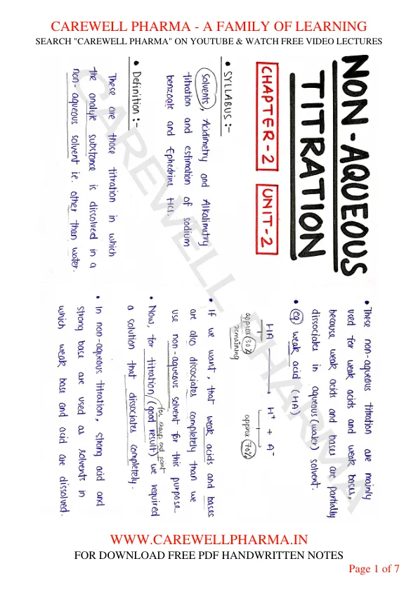 Unit 2 - Pharmaceutical Analysis - 1st Semester - B Pharmacy Notes ...