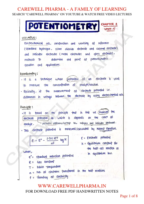 Unit 5 - Pharmaceutical Analysis - 1st Semester - B Pharmacy Notes ...