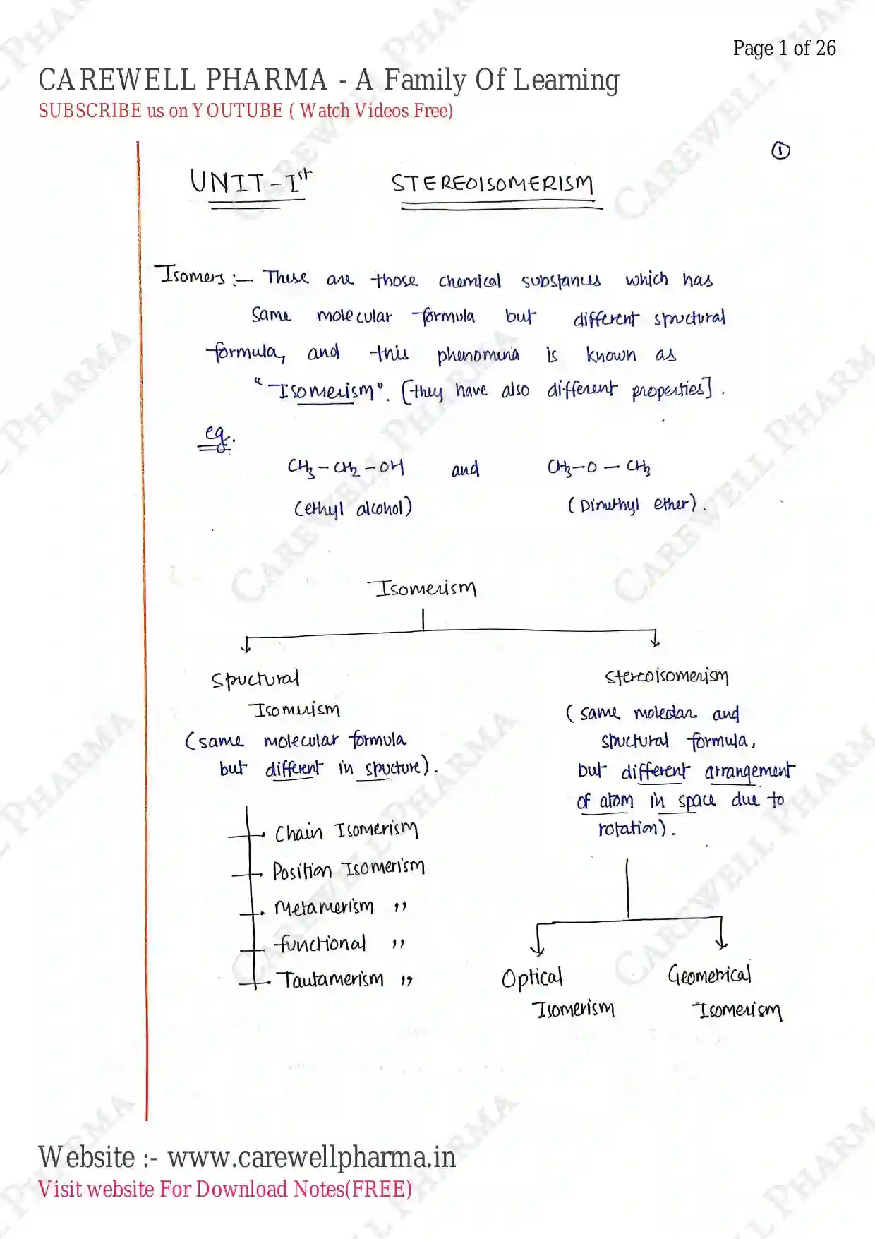 Unit 1 - Pharmaceutical Organic Chemistry 3 - 4th Semester - B Pharmacy ...
