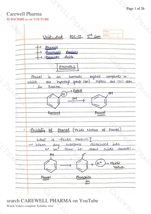 Unit 2 - Pharmaceutical Organic Chemistry 2 - 3rd Semester - B Pharmacy ...