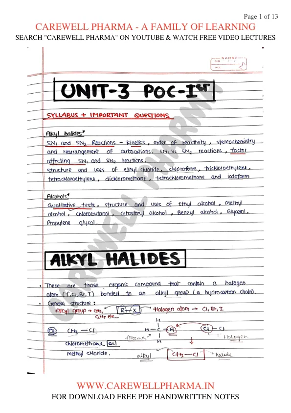 Unit 3 - Pharmaceutical Organic Chemistry 1 - 2nd Semester - B Pharmacy ...