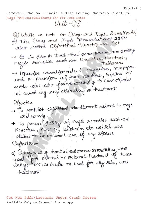 Unit 4 - Pharmaceutical Jurisprudence - 5th Semester - B Pharmacy Notes ...