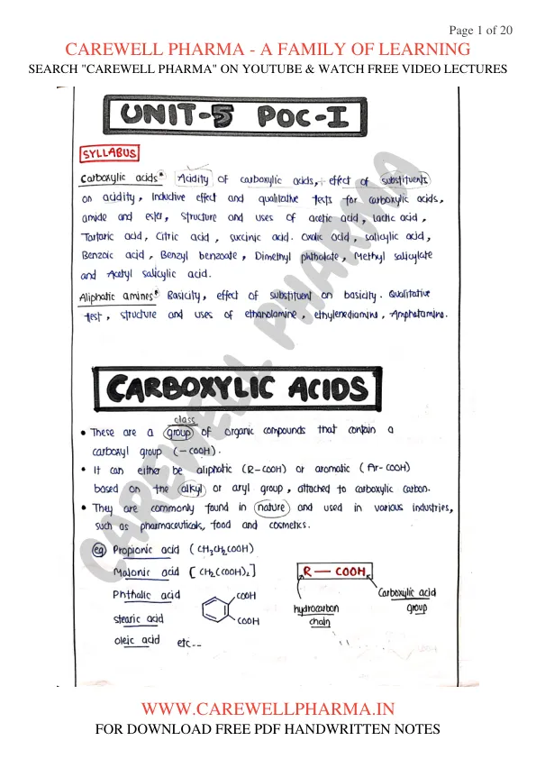 Unit 5 - Pharmaceutical Organic Chemistry 1 - 2nd Semester - B Pharmacy ...